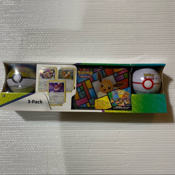 Toys | Pokmon Collectors Chest Pokeball Premier Ball 3 Eevee Promo ...